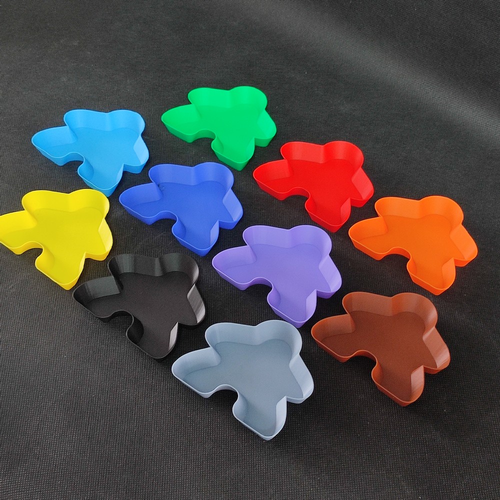Set 5 Bandejas tokens Meeple (colores a elegir). – Hobbyaescala